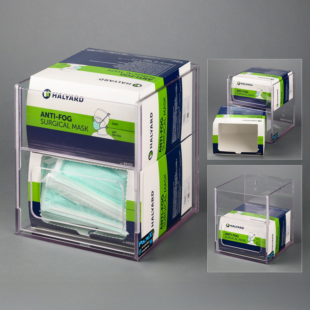 Poltex ANTIFOG2VM-M PETG Anti-Fog Mask Holder with 2-Box Visual Manage