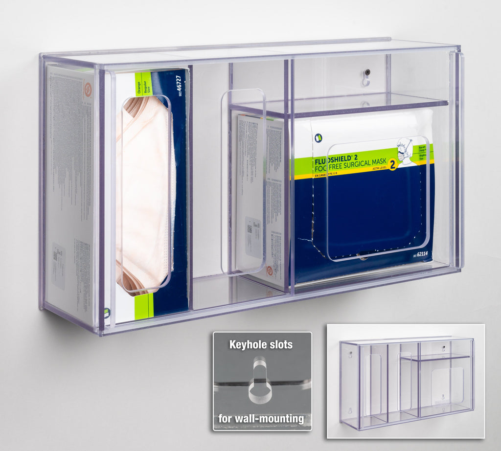 Poltex SHLDN95CAB-W N95/Face Mask w/Shield Dispenser - Sliding Door/Fr
