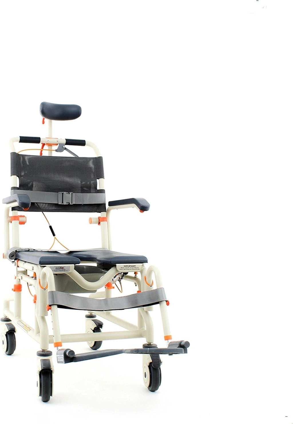 Shower Buddy SB3T Roll-In Shower Commode Chair with Tilt - 440 lb Capa